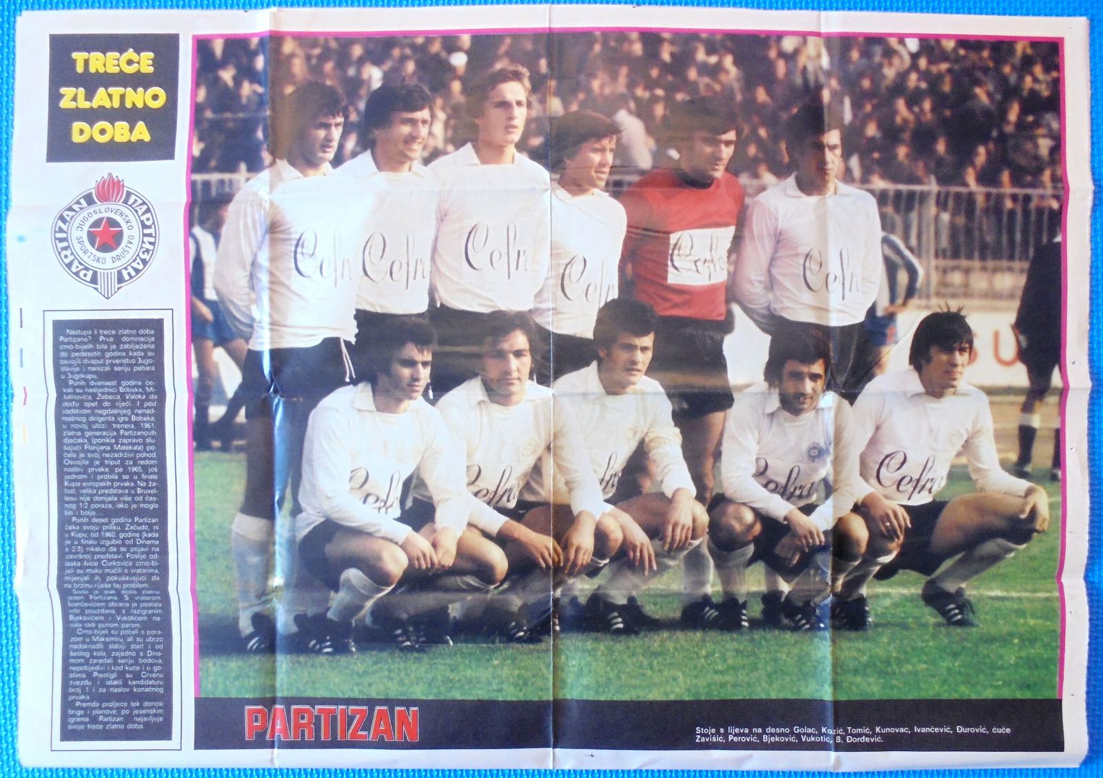 FK PARTIZAN BEOGRAD stari veliki poster Spec. izdanje Sportske Novosti