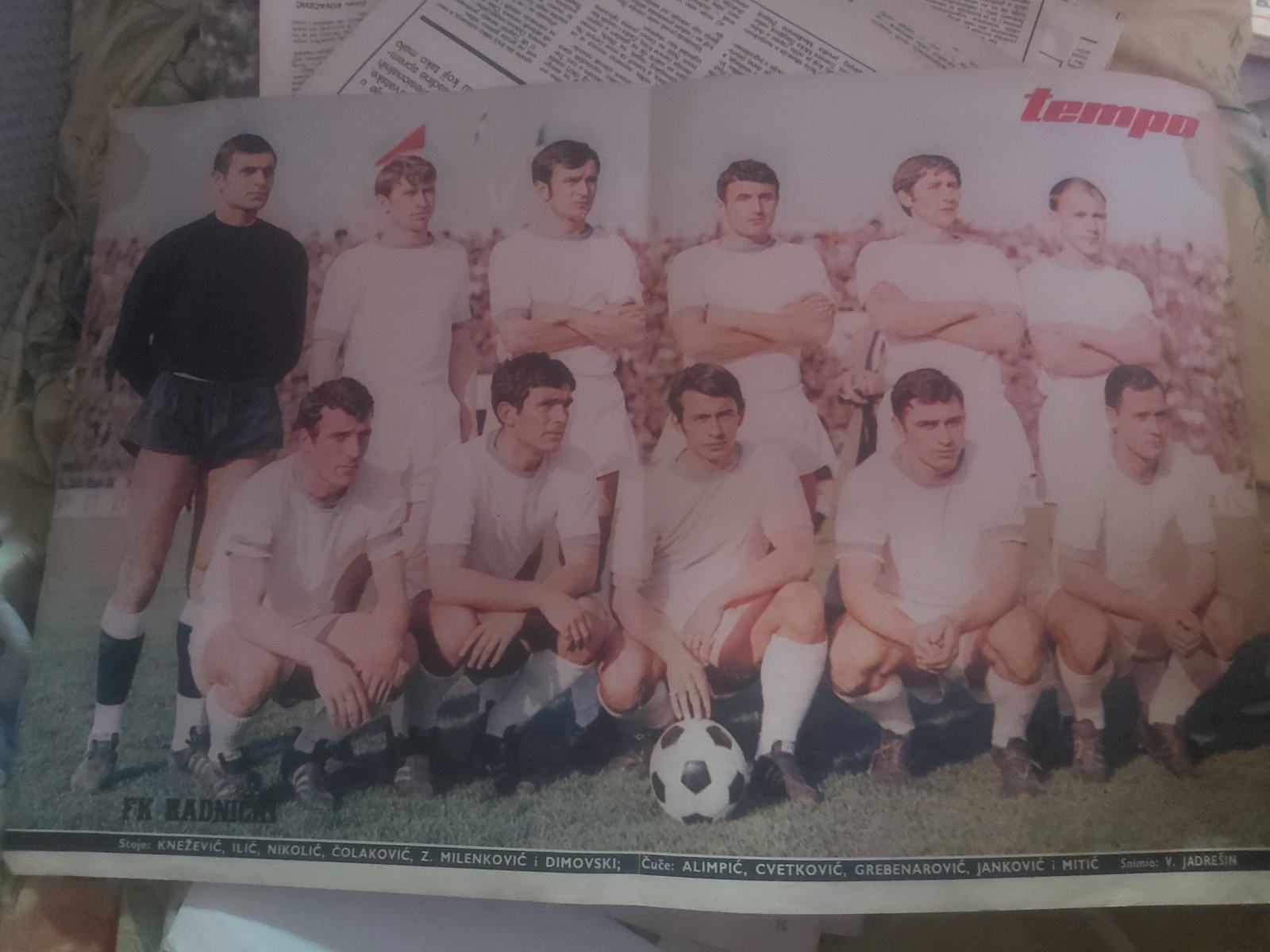 FK RADNICKI NIS POSTER 1968 GODINA