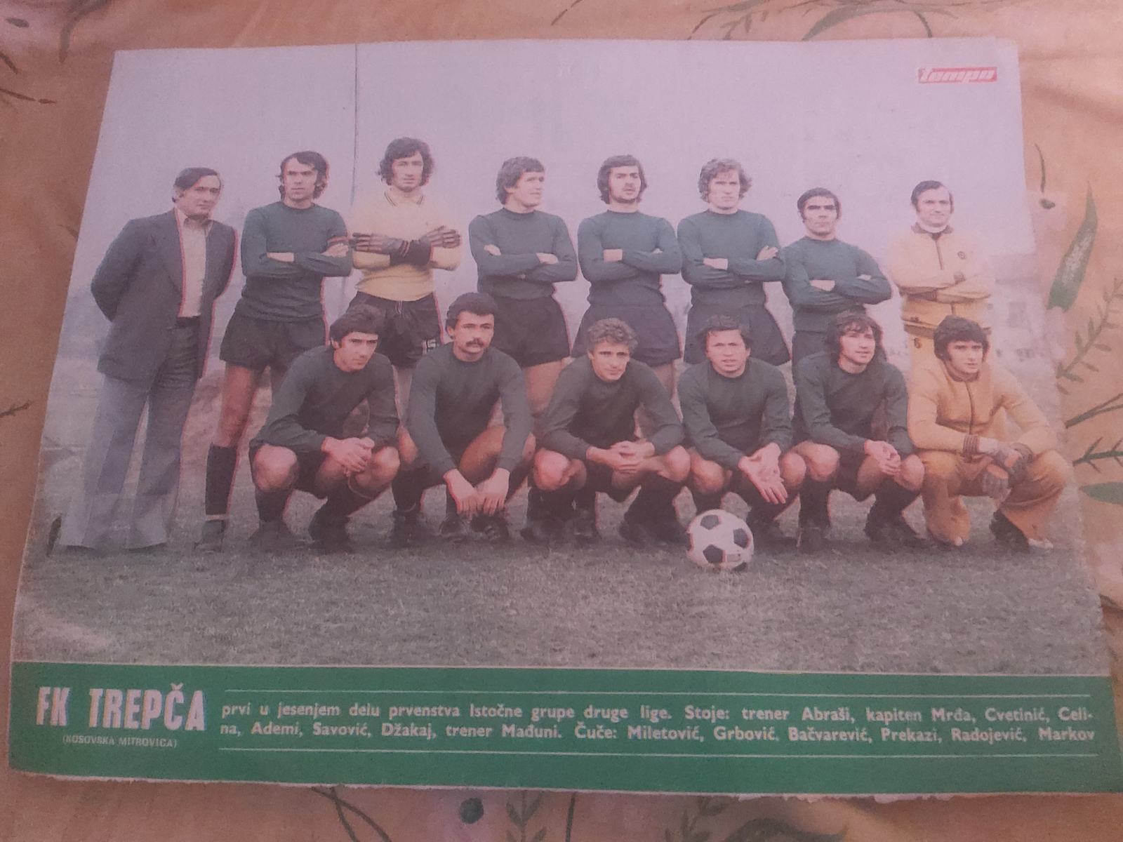 FK TREPCA KOSOVSKA MITROVICA POSTER 1976 GODINA