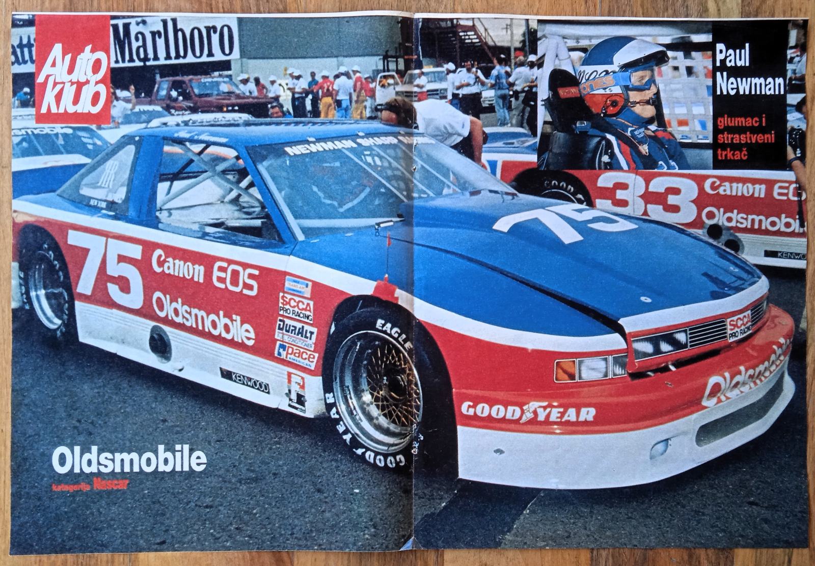 POSTER - OLDSMOBILE NASCAR Paul Newman Moto racing - Auto klub 1990