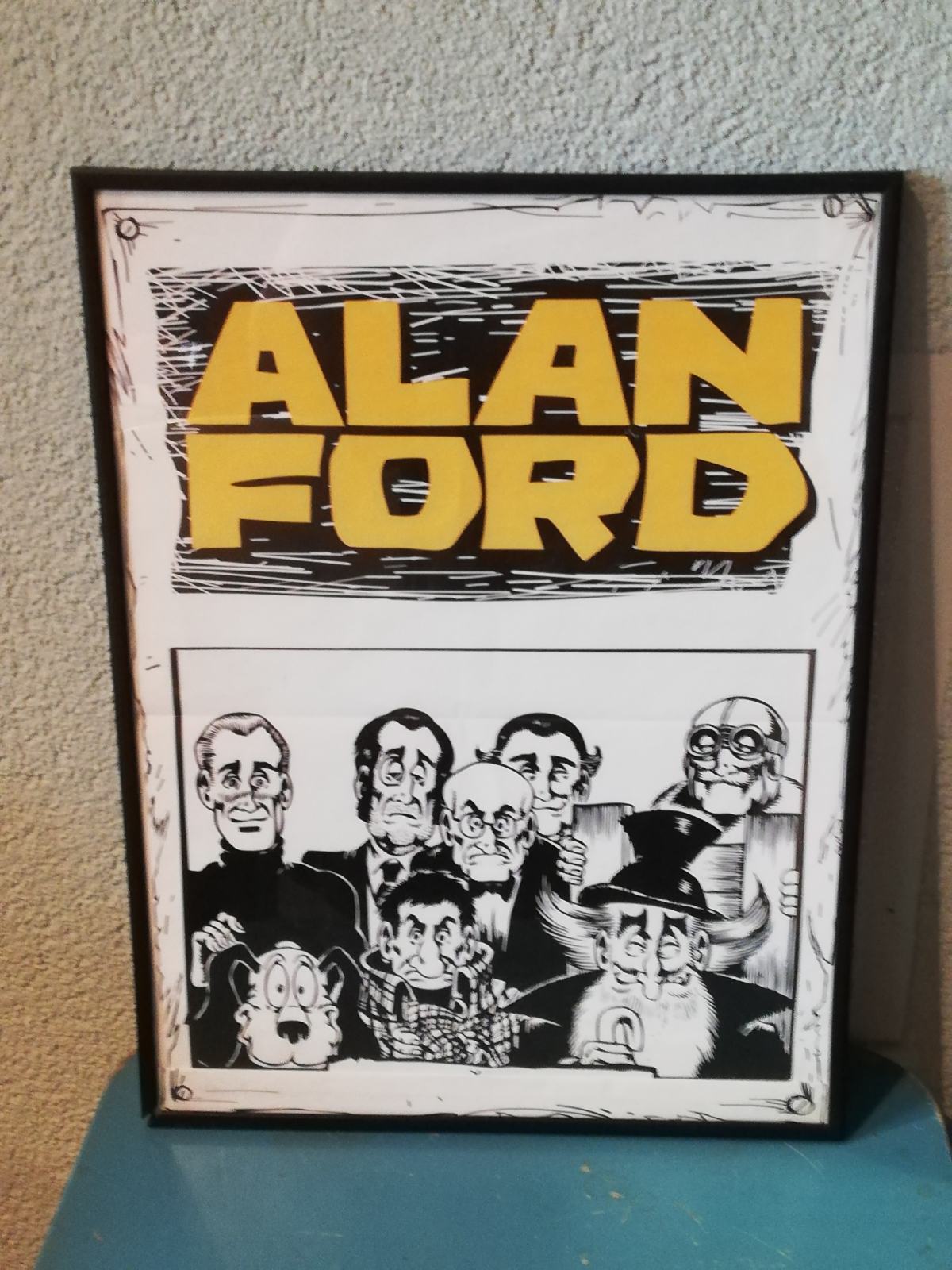 Stari plakat Alan Ford, ustakljen, uramljen