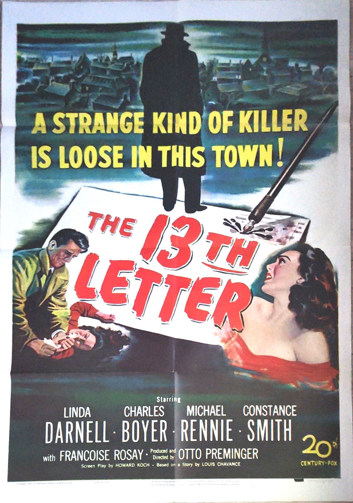 The 13th Letter Otto Preminger filmski plakat