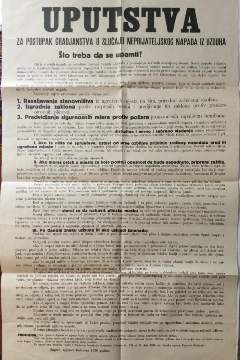UPUTSTVA ZA POSTUPAK GRADJANSTVA U SLUČAJU NEPRIJATELJSKOG NAPADA IZ U