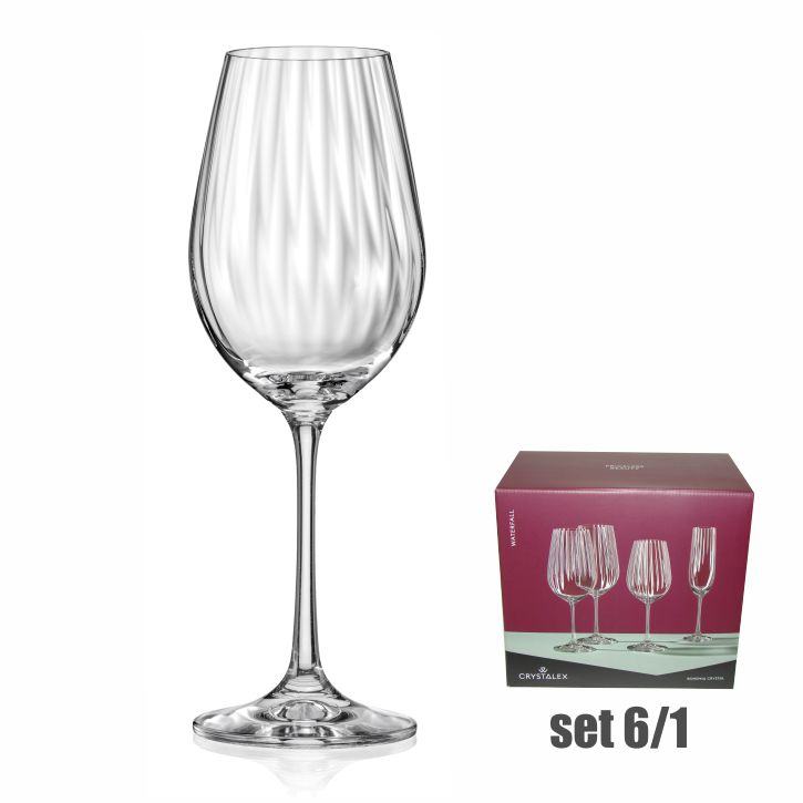 ČAŠE KRISTALIN WATERFALL VINO 6/1 350 mL - OPTIC