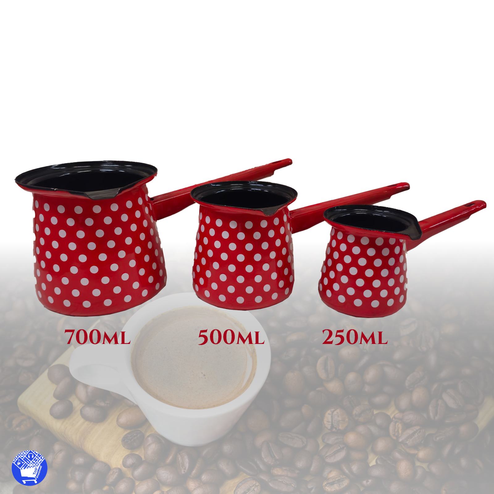 SET OD 3X POSUDE ZA PRIPREMANJE KAVE INOX 250/500/700ML