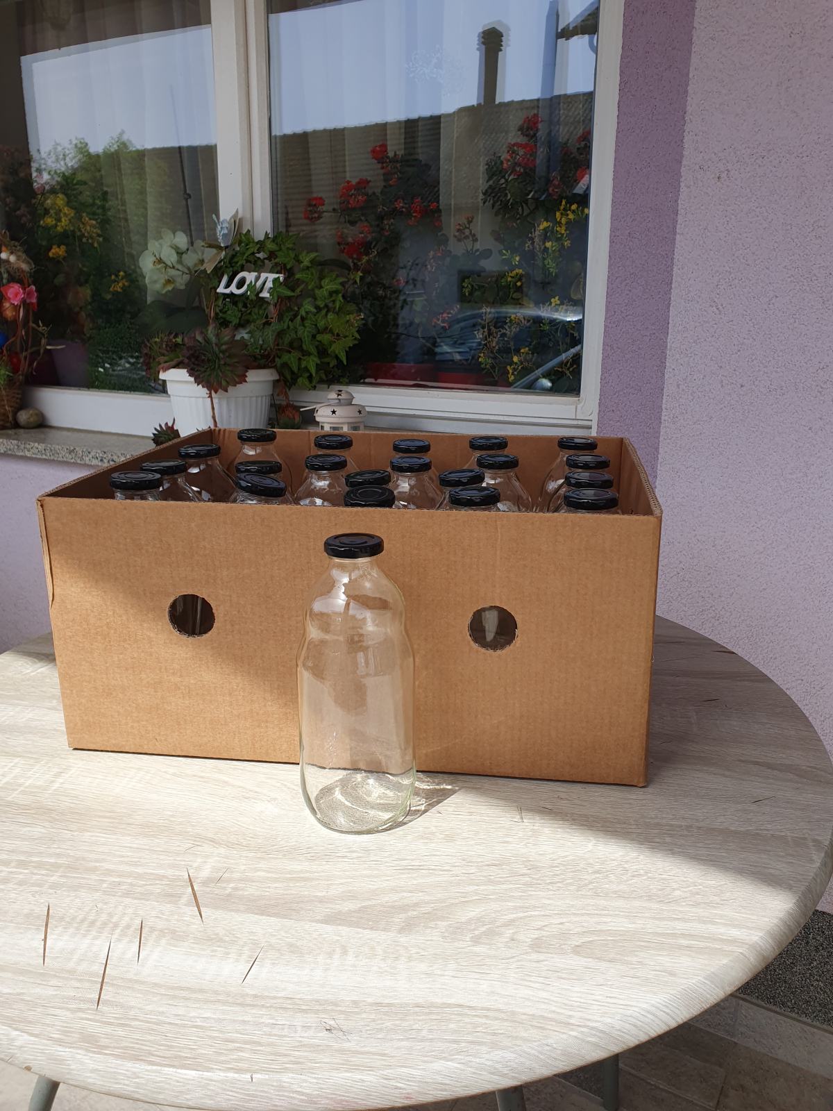 Staklene boce od 1 l s poklopcima - pogodne za sokove, mlijeko, šalšu