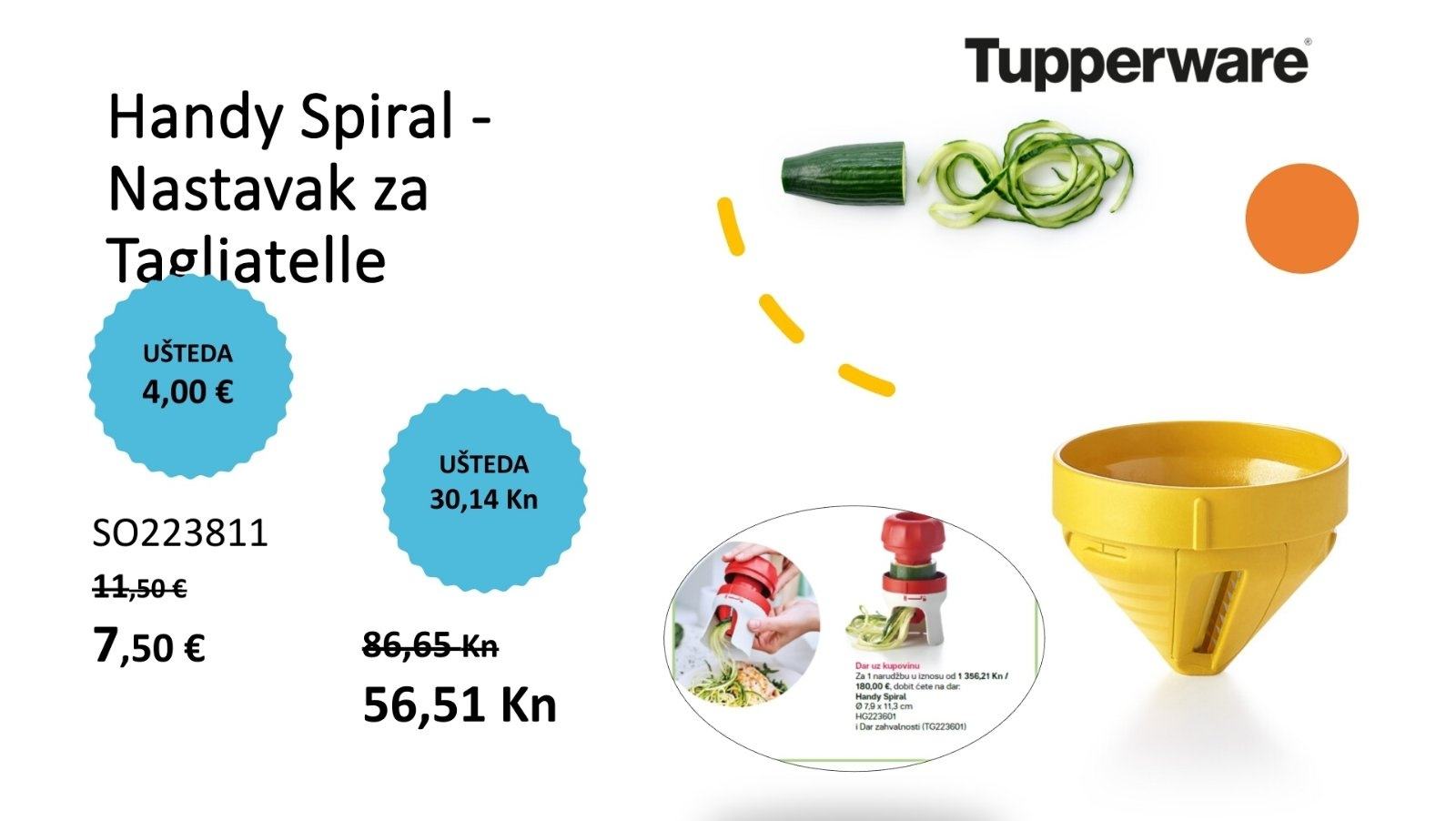 Tupperware nastavak za fusion master spiralizer tagliatelle