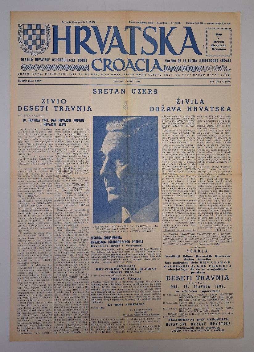 Časopis Hrvatska br. 4/1982. (emigracija)