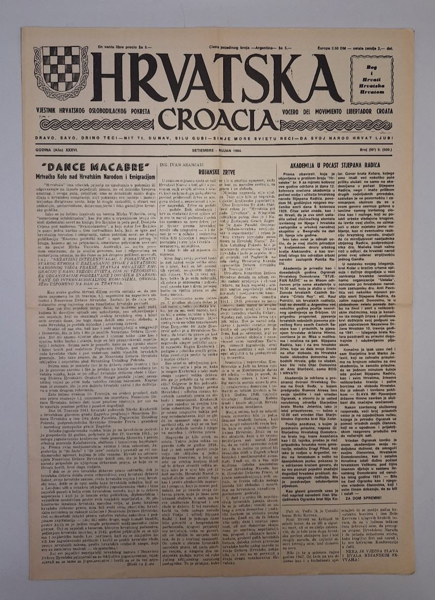 Časopis Hrvatska br. 9/1984. (emigracija)