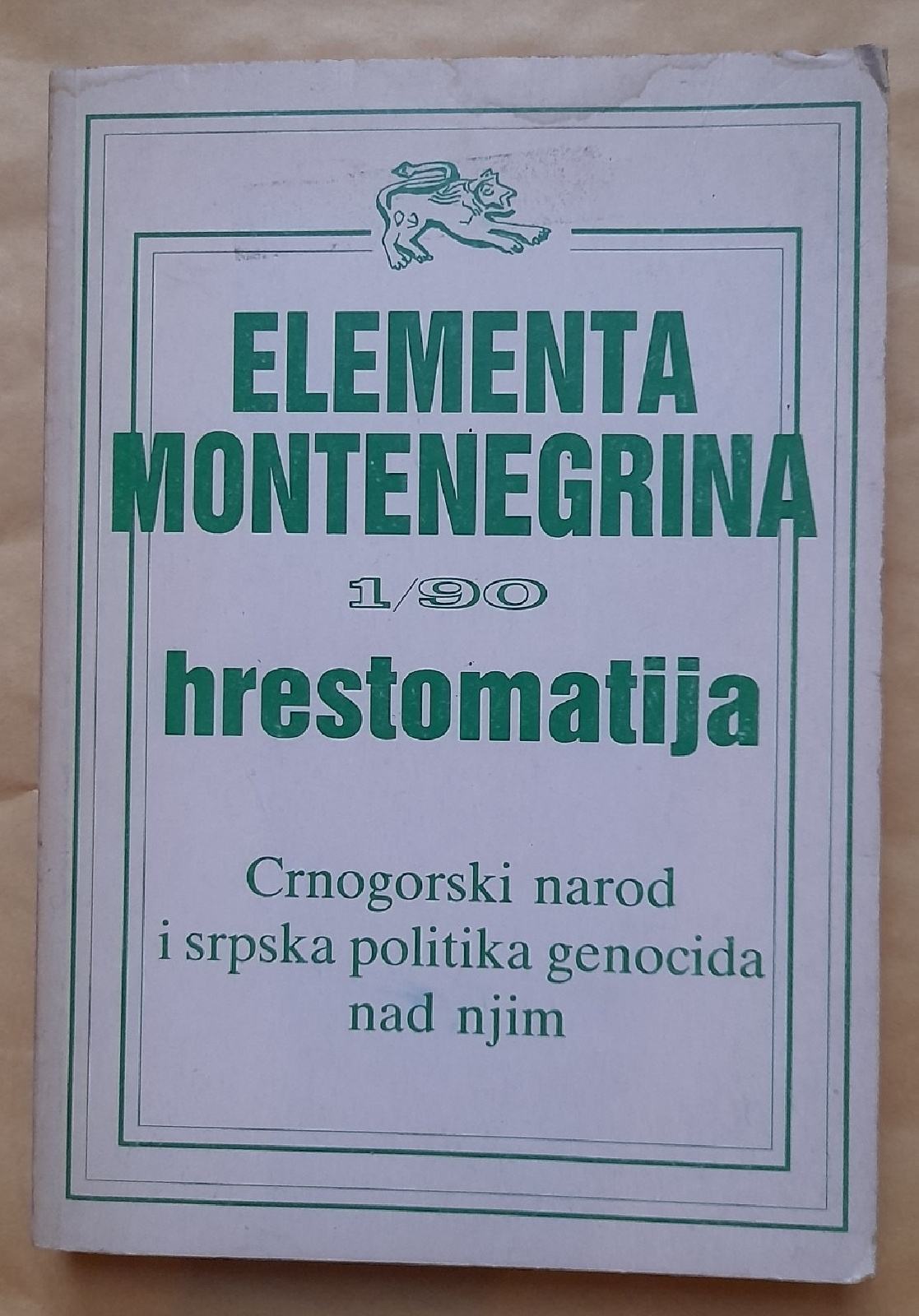 ELEMENTA MONTENEGRINA 1/90 hrestomatija