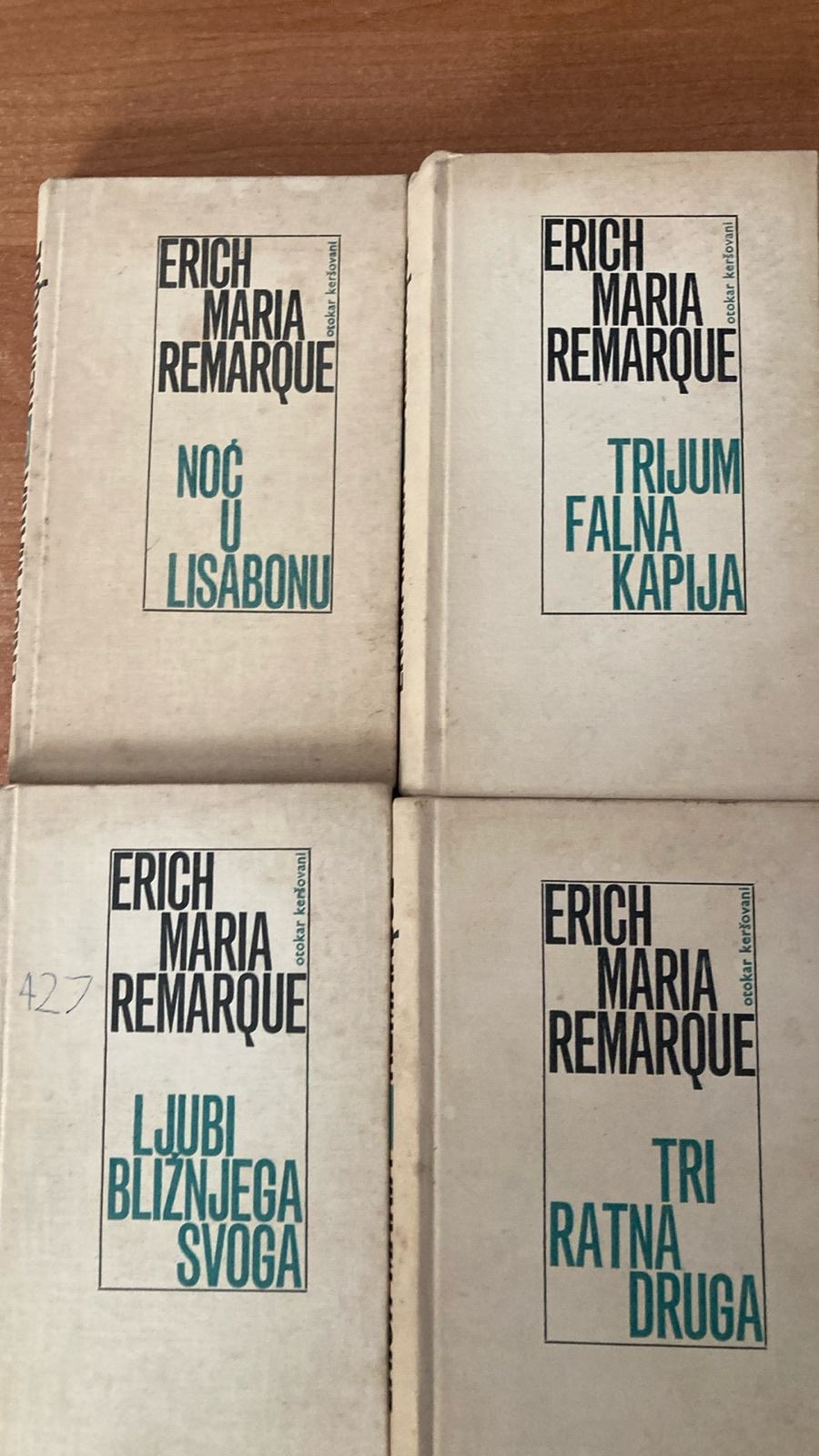 ERICH MARIA REMARQUE Lot od 4 knjige:TRI RATNA DRUGA/TRIJUMFALNA KAPIJ