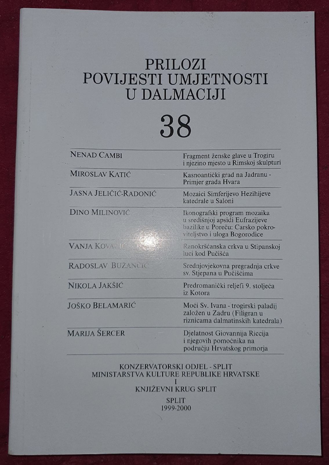 PRILOZI POVIJESTI UMJETNOSTI U DALMACIJI