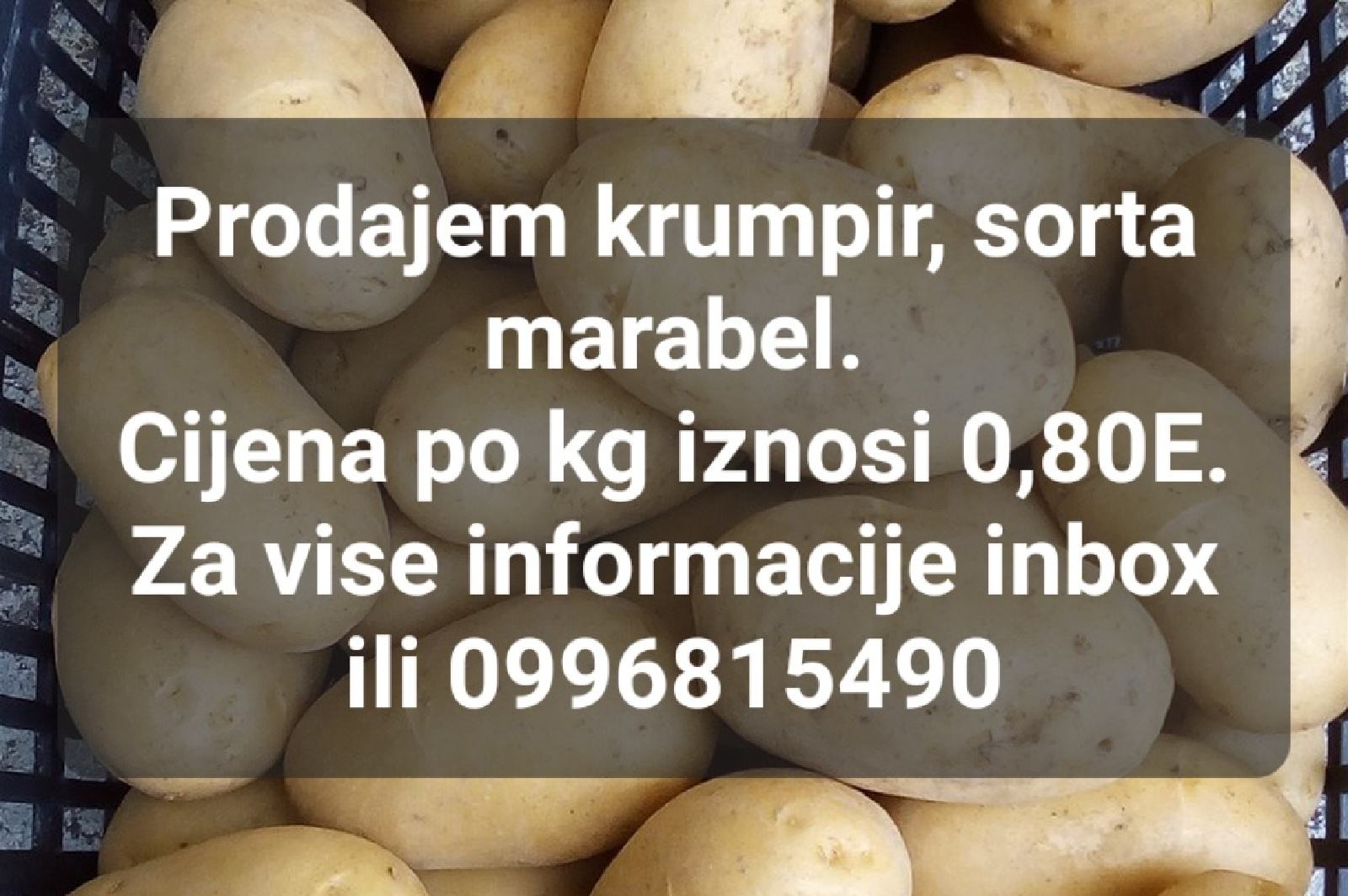 Prodajem krumpir sorta marabel 0,80 Ekg