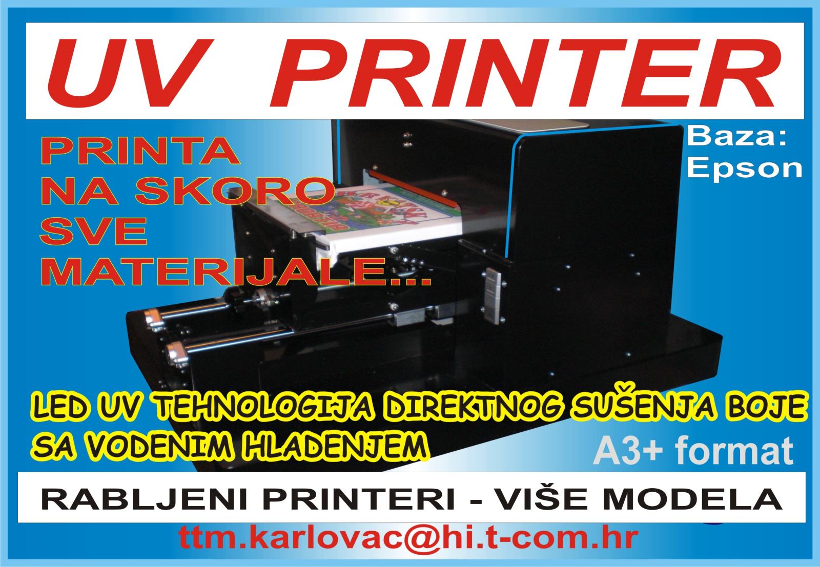 UV PRINTERI RABLJENI A4 - A3+ VIŠE MODELA