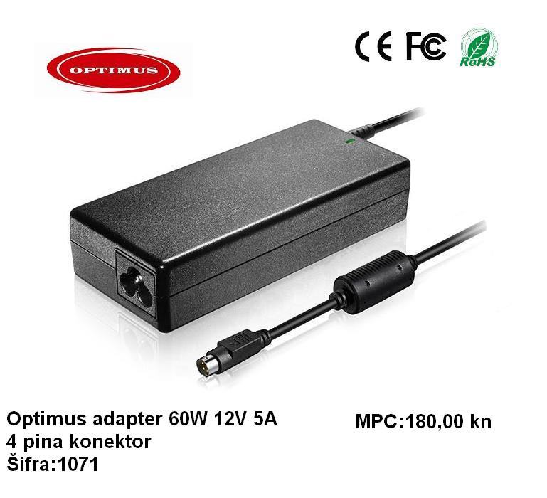 Optimus lcd monitor punjač/adapter 60W 12V 5A 100-240V 50-60Hz ( 4 p