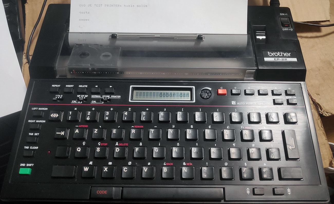 Elektronička pisača mašina / printer BROTHER EP-22 EP22 laptop