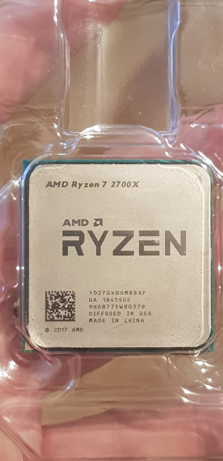 AMD Ryzen 7 2700X, 8-Core, 16-Thread Processor (AM4 Socket)