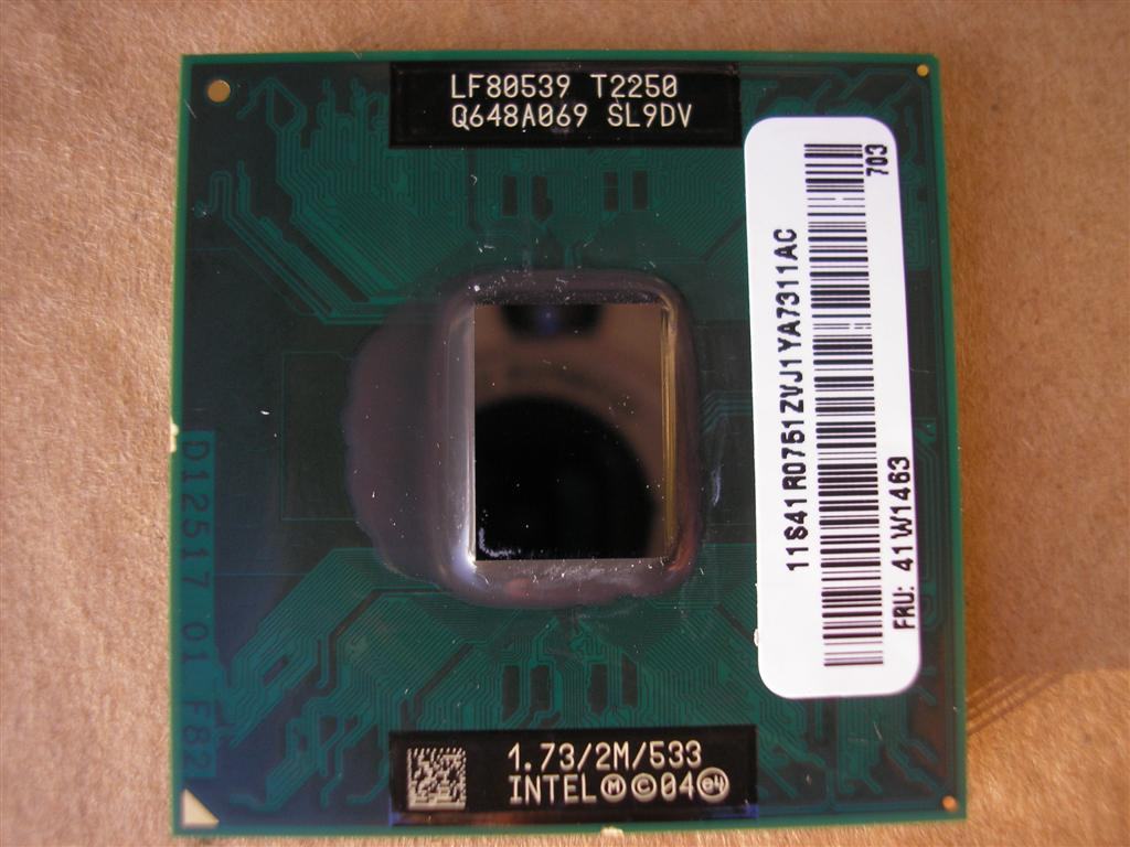 Intel® Core™ Duo Processor T2250 2M Cache, 1.73 GHz, 533 MHz FSB