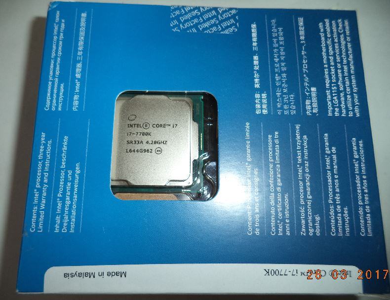 Intel Core i7-7700K (8x 4.2 - 4.5GHz 8MB L3 Cache) Socket 1151 - novo