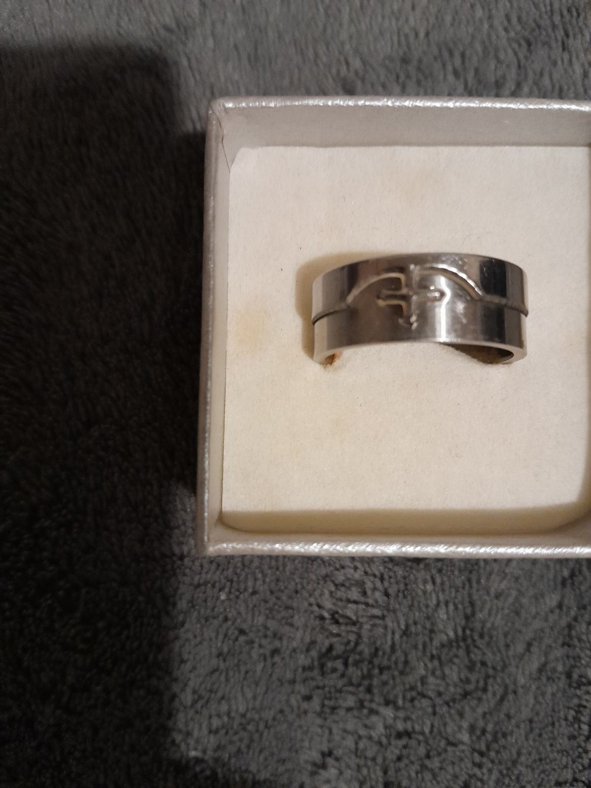 Prsten, znak križa, inox