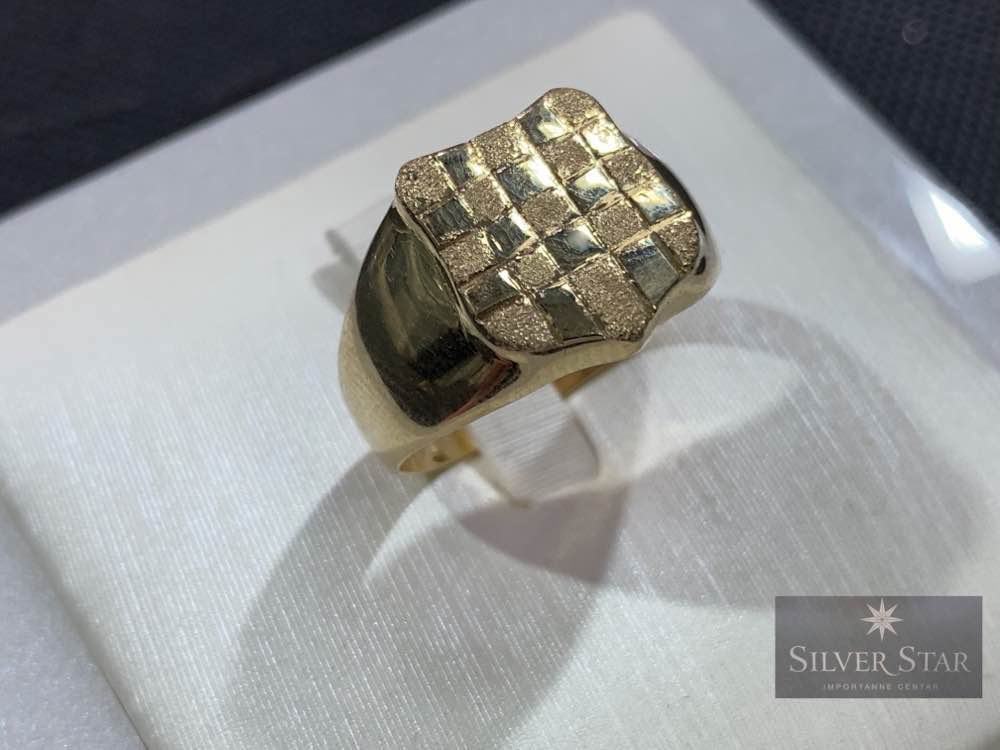 Zlatni muški prsten pečatnjak Hrvatski grb Hrvatska šahovnica