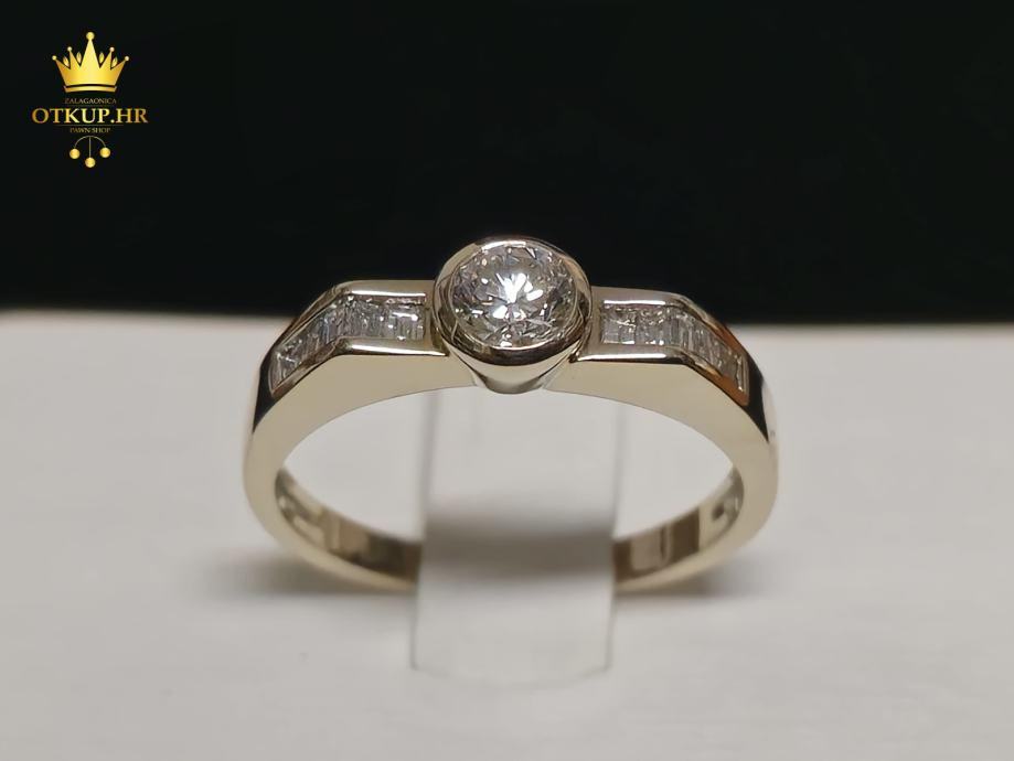 ZLATNI PRSTEN S DIJAMANTIMA 0,63ct / R1, RATE!