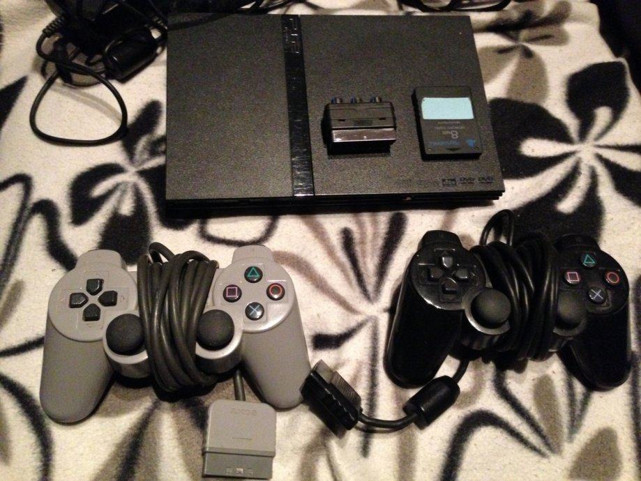 PlayStation 2, CHIP, 2 joysticka, mem card, igre