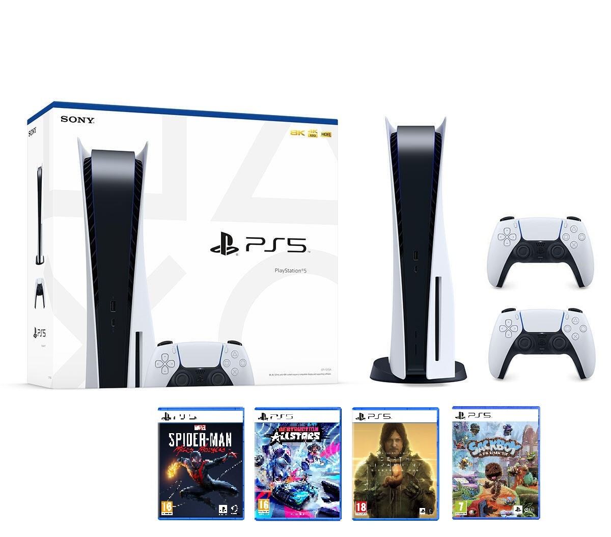 Playstation 5 Bluray , 4 igre i 2 kontrolera