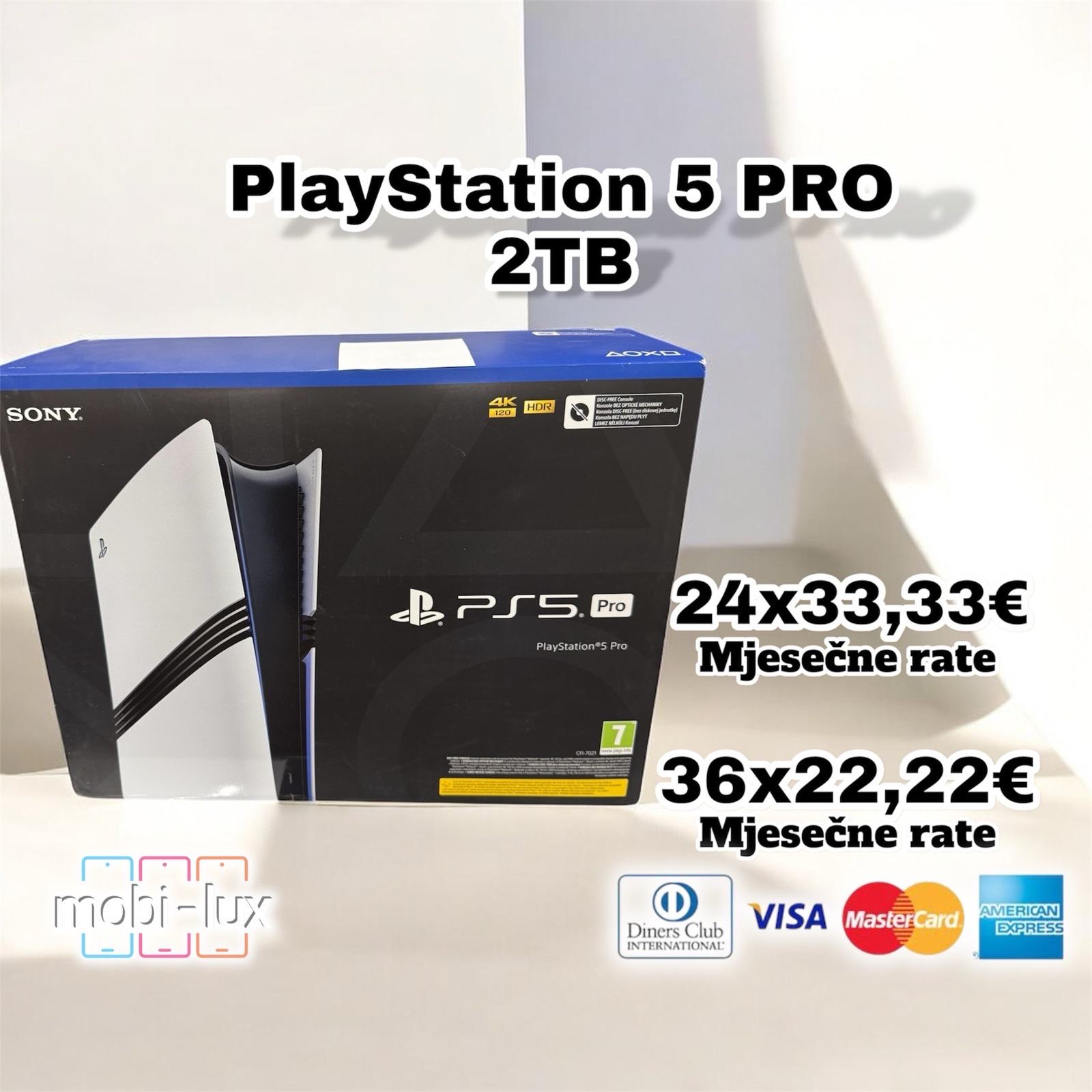 PlayStation 5 PRO 2TB , do 36 RATA, R1 RACUN, VZ-KR-ZG ili dostava GLS