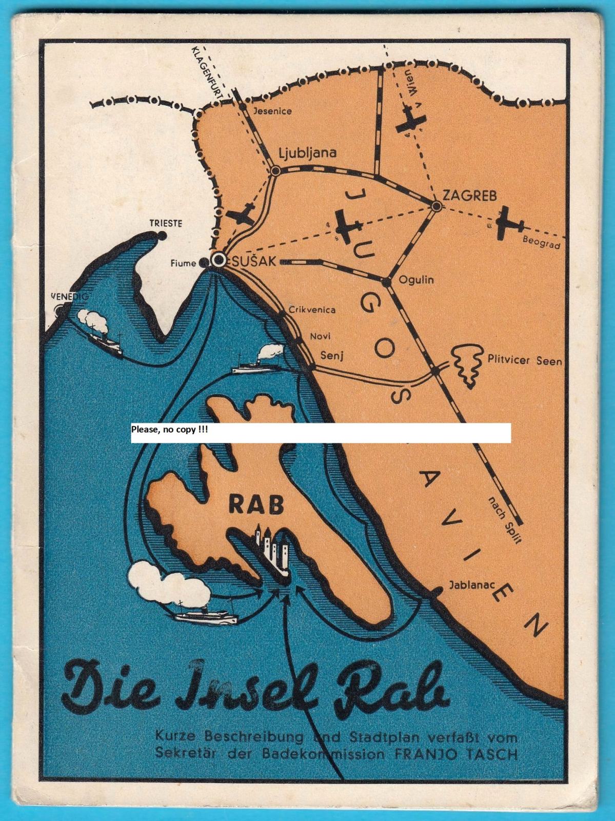 OTOK RAB stari predratni turistički vodič Lopar Barbat Sveti Kristofor