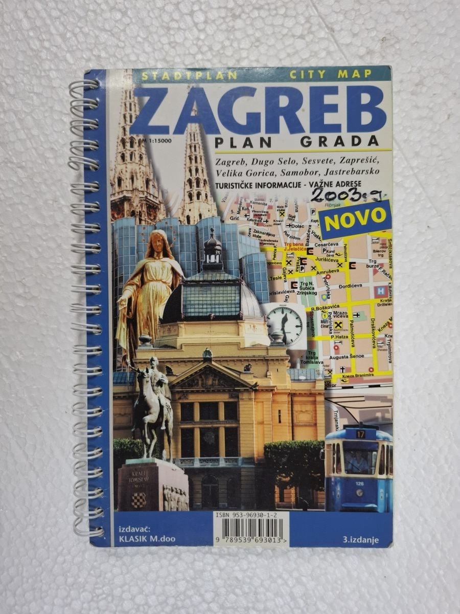 Zagreb. Plan grada. Turističke informacije. Važne adrese. M 1:15.000