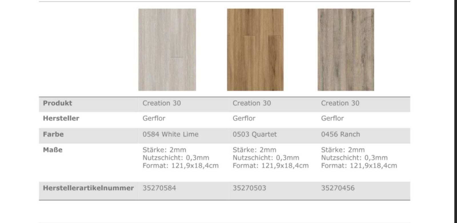 VINIL PODNA OBLOGA GERFLOR CREATION 30 - CIJENA 15,70 €/m² (NETO)