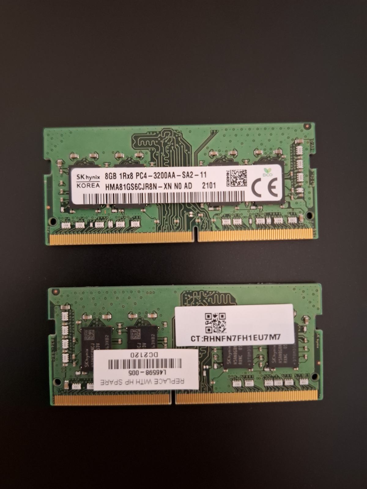 16GB (2x8GB) DDR4-3200 RAM, soDIMM