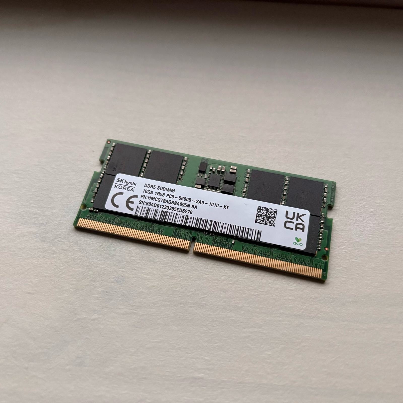 16GB DDR5 5600 MHz SODIMM laptop ram