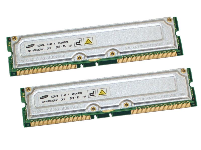 2x256MB(512MB) SAMSUNG 800-45 256MB / 16 RAMBUS ECC RDRAM