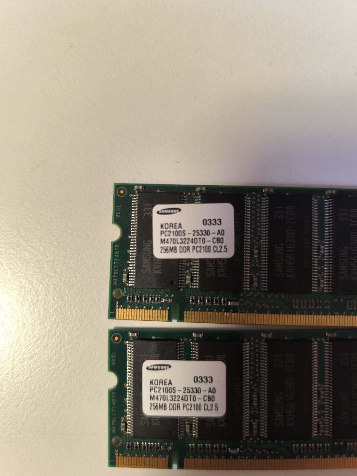 2x256mb DDR PC2100 RAM memorije za laptop