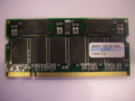512MB SimpleTech 333mhz DDR SODIMM PN: 98000-00192-000 Čip: DDR32M8-6