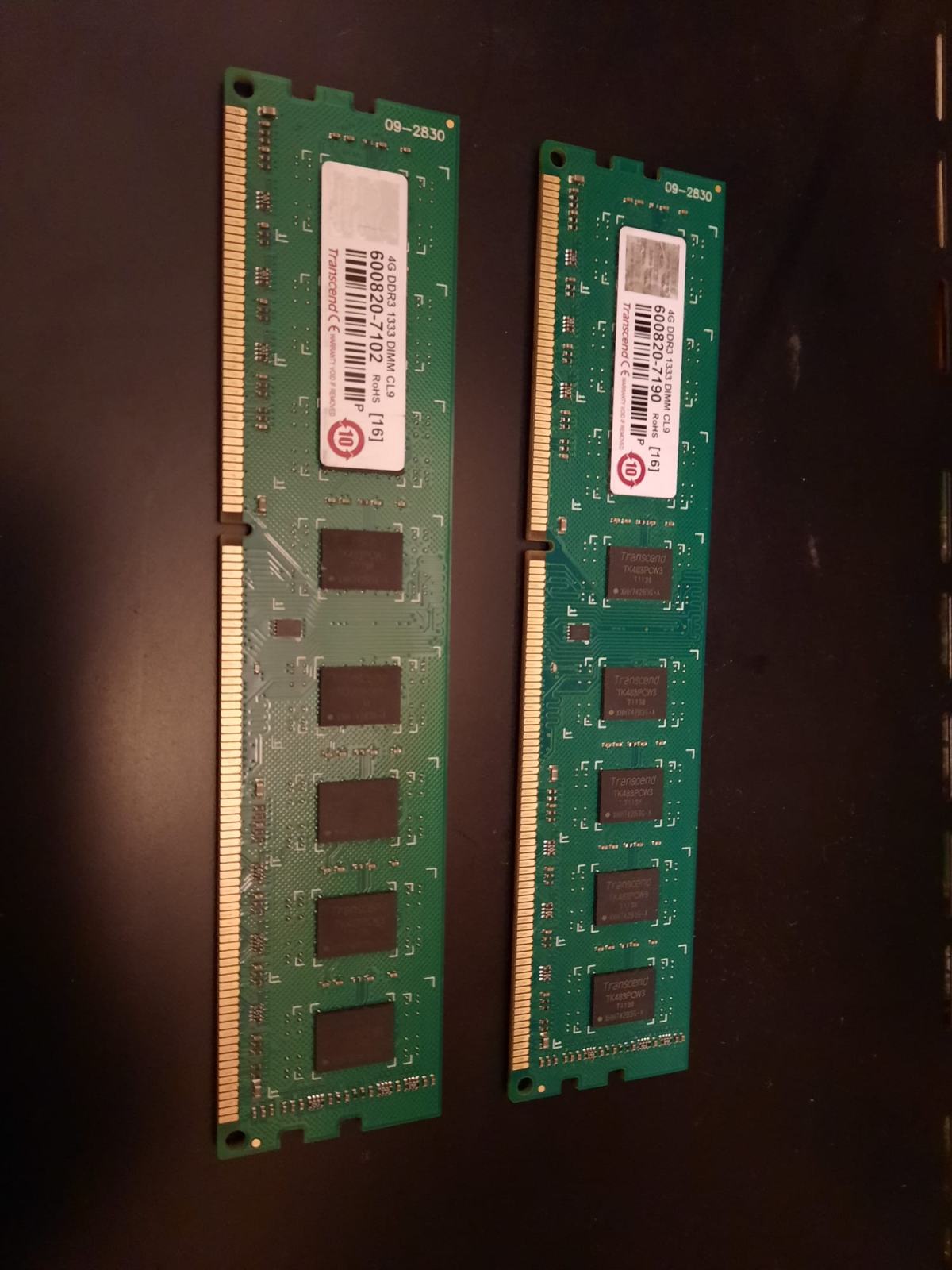 8GB DDR3 Dual channel Transcend