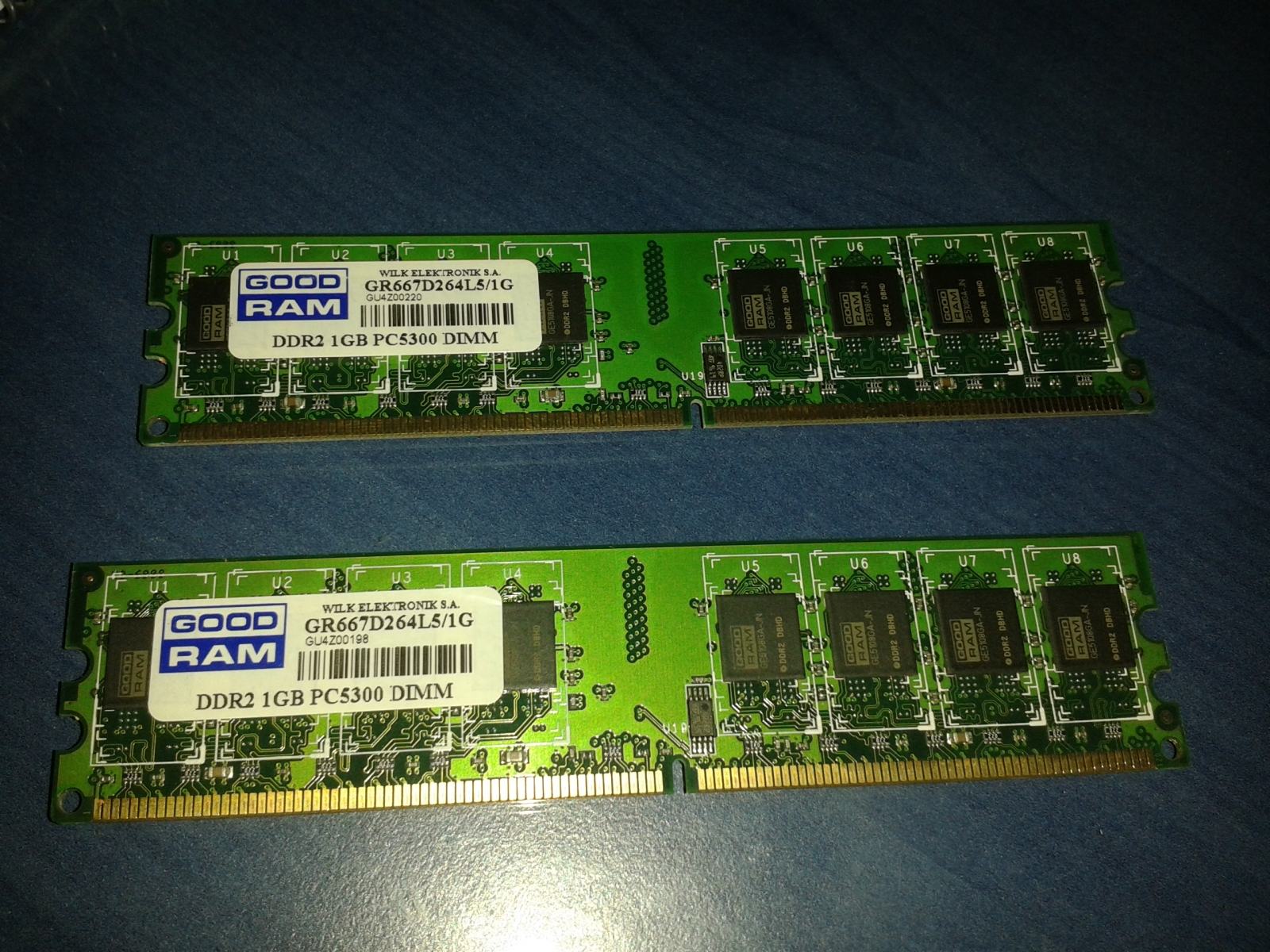 DDR2 RAM - 2 x 1GB Good RAM