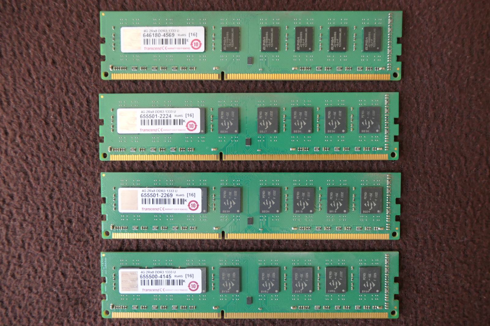 DDR3 U 1333Mhz Transcend ; DIMM 16GB DDR3 RAM (4x4GB)