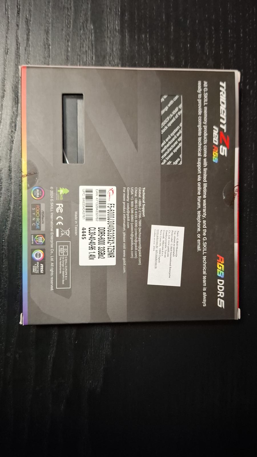 64 GB DDR5 6000 MHz, G.SKILL Trident Z5 Neo RGB Series