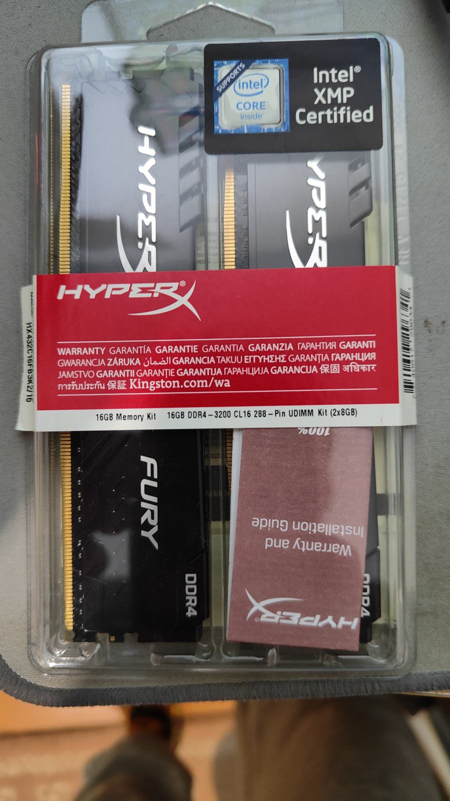 Hyper X Fury ram DDR4 16gb 3200mhz 8gbX2