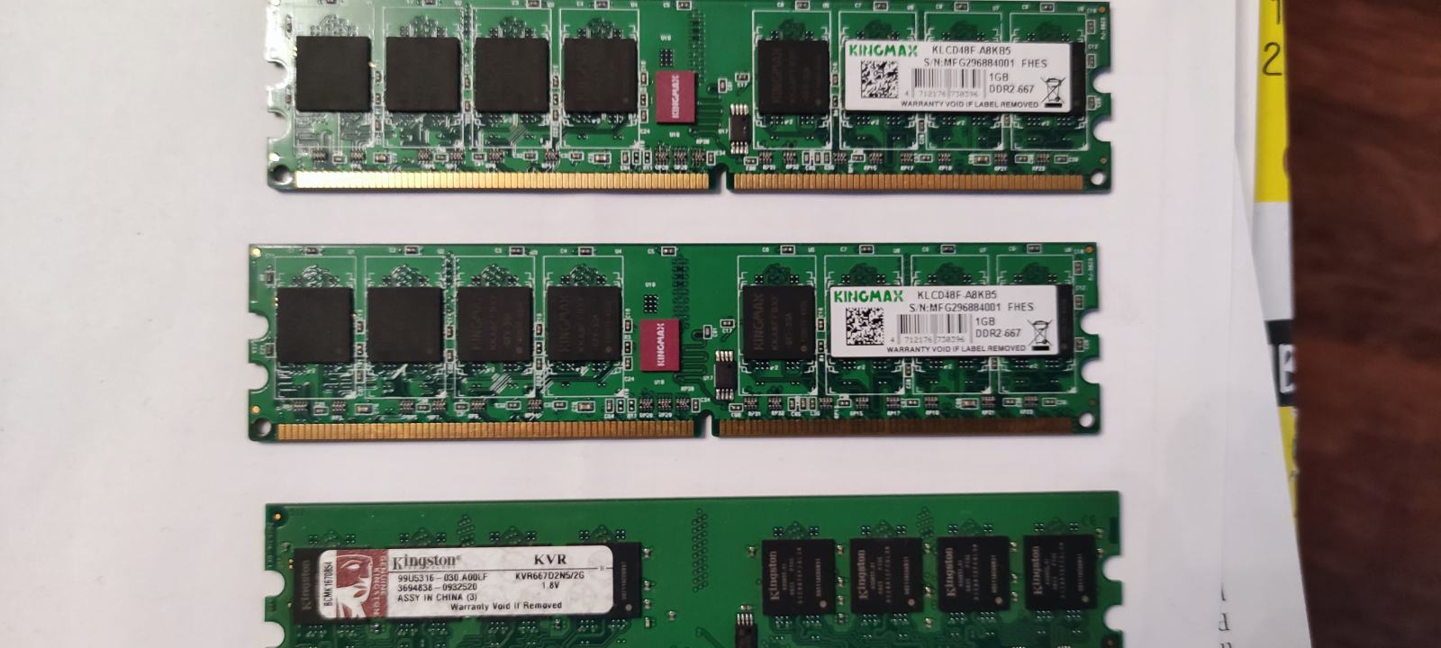 Kingston 2GB 2x 1GB DDR2 667MHz Desktop Dual Channel Mem