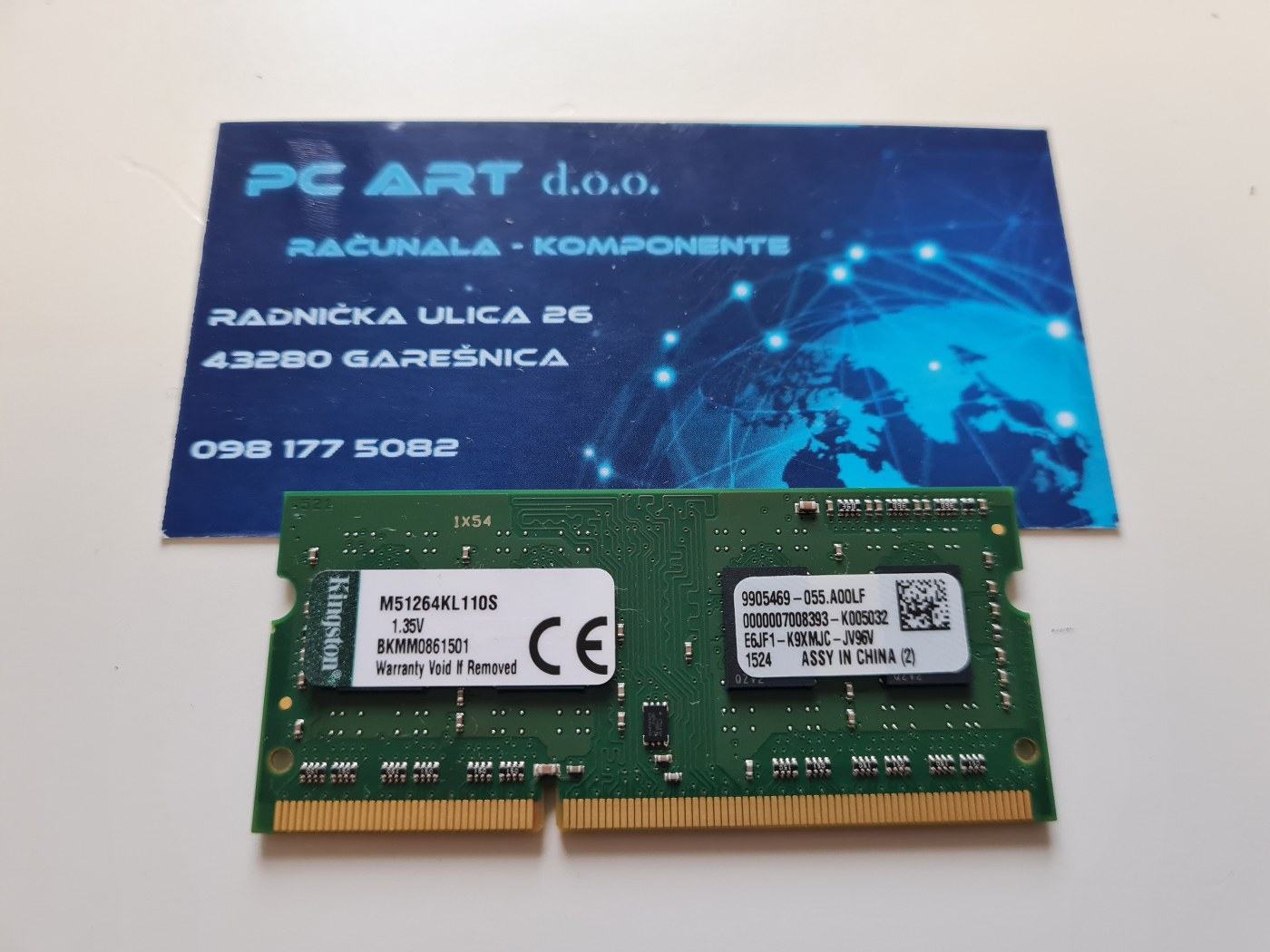 Kingston 4GB DDR3, PC3L 12800S, 1600 MHz, SODIMM, Račun / R1 / Jamstvo