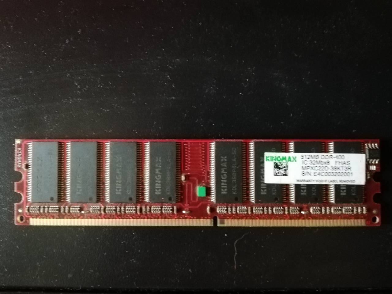 Memorija Kingmax 512MB PC3200 DDR 400 184 PIN DIMM