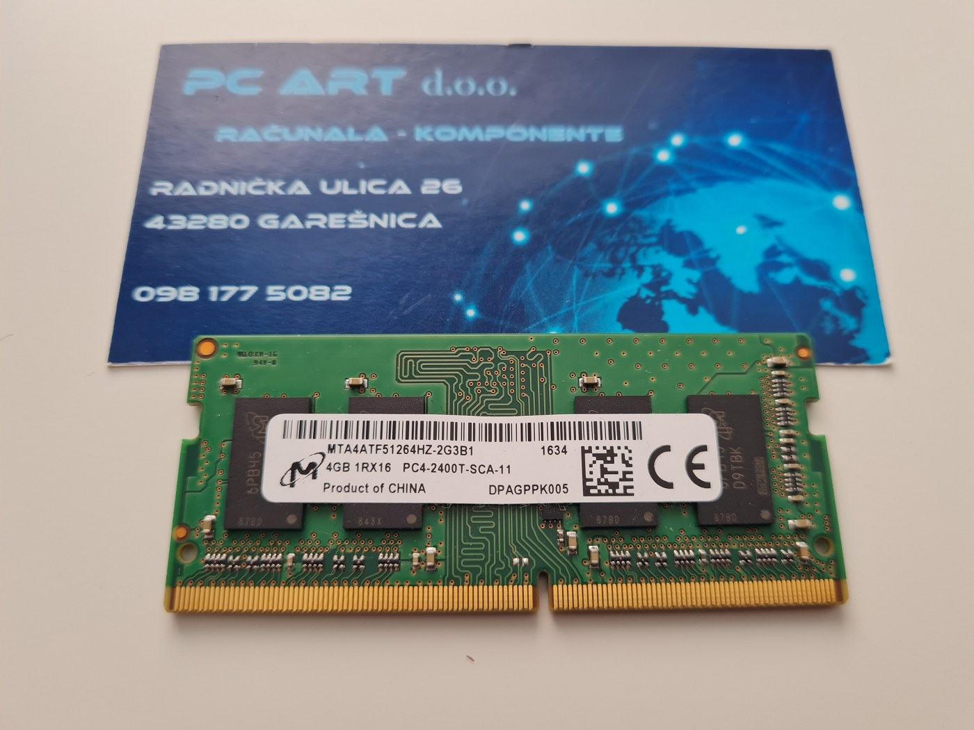 Micron 4GB DDR4, PC4 19200, 2400 MHz, SODIMM, Račun / R1 / Jamstvo