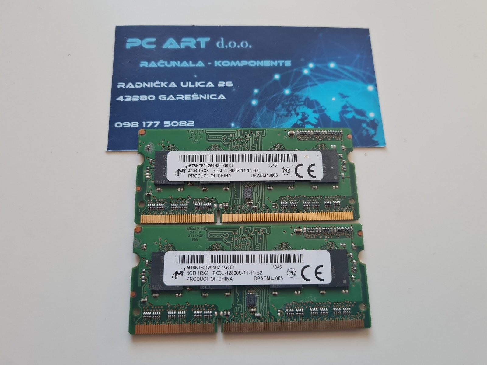 Micron 8GB (2x4GB) DDR3, PC3L 1Rx8 12800S, 1600 MHz, SODIMM, Račun/ R1
