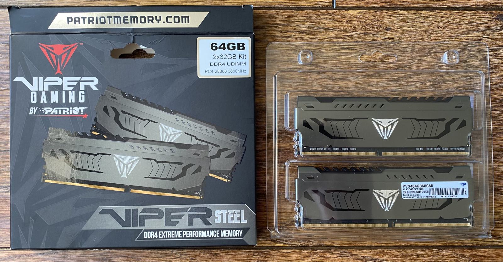 Patriot Viper Steel DDR4 64GB (32GB x 2) 3600MHz