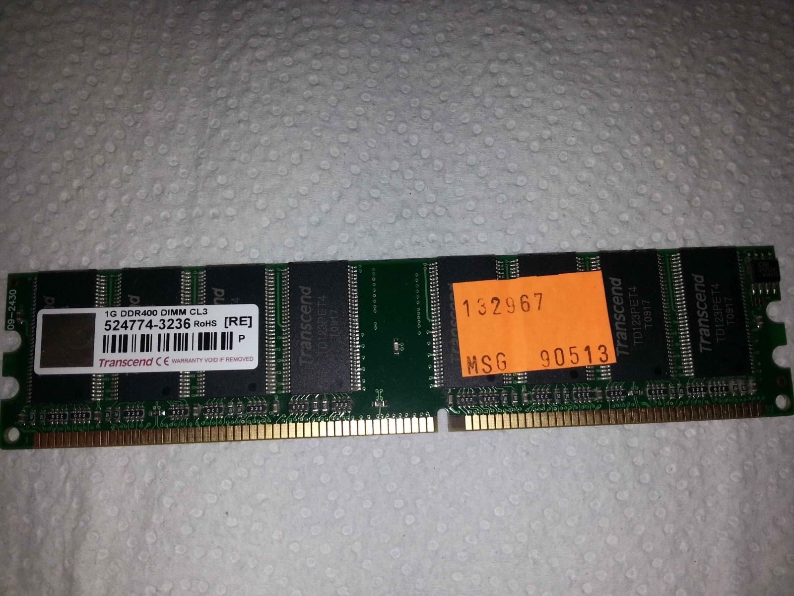 RAM 1 GB DDR 400 MHz PC3200 Transcdent