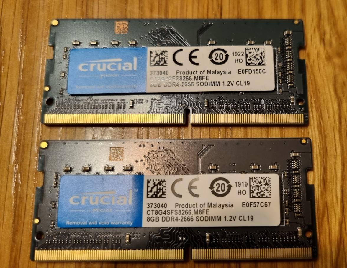 RAM DDR4 2666MHz SODIMM 16GB (2 x 8GB Crucial)